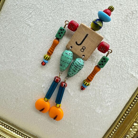 Jewelry | Letter J Scrabble Tile Art Glass Bead Figurine Pin Brooch ...